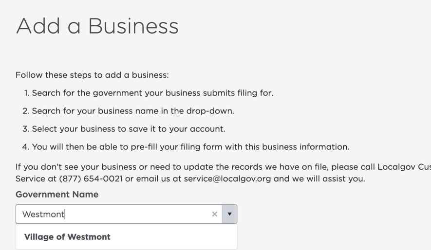 How do I add my business on Localgov?
