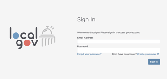 How do I log into Localgov?