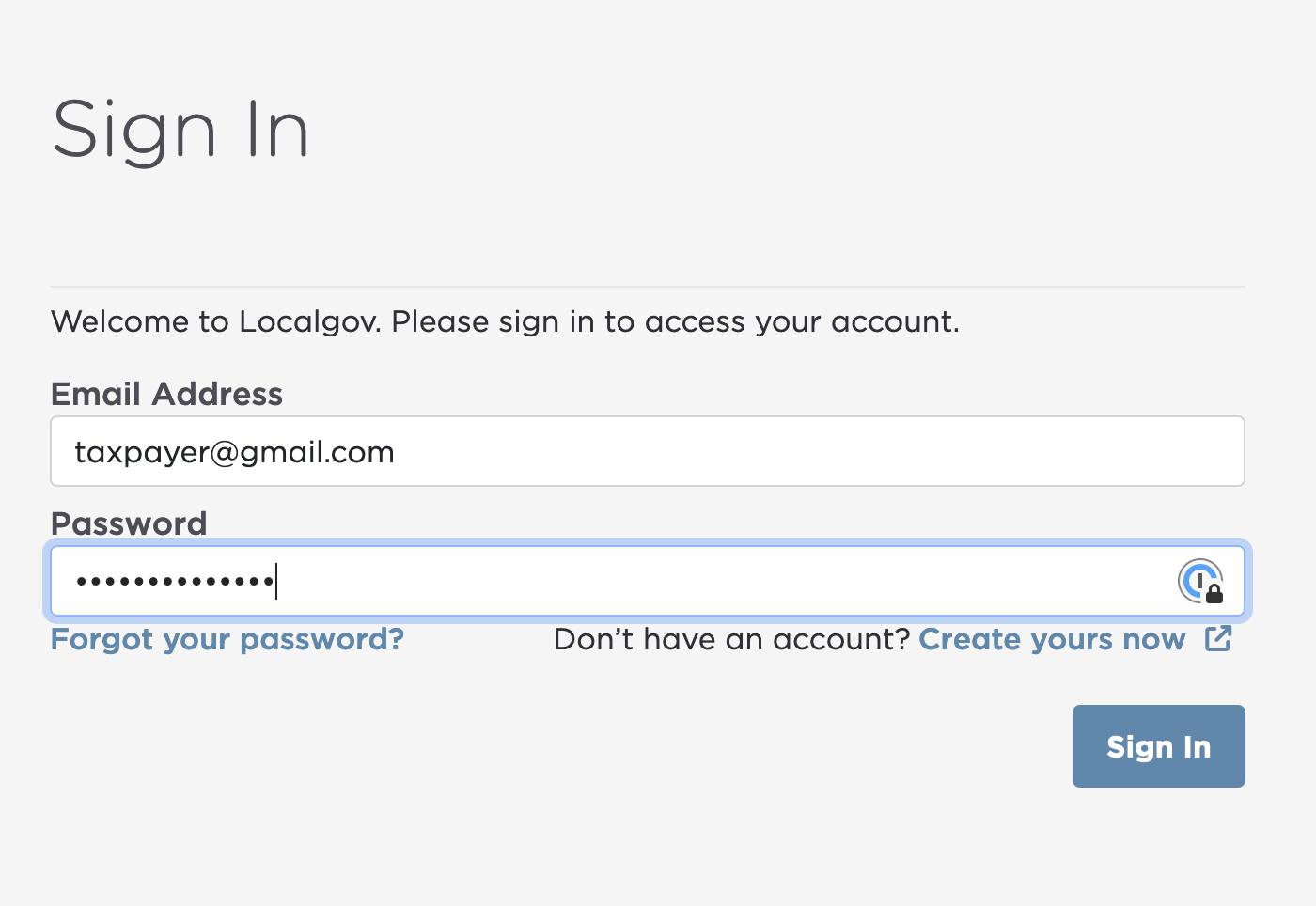 How do I log into Localgov?